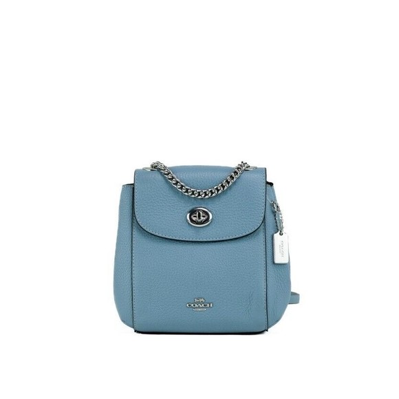Coach | Bags | Coach Mini Cornflower Blue Pebble Leather Convertible ...